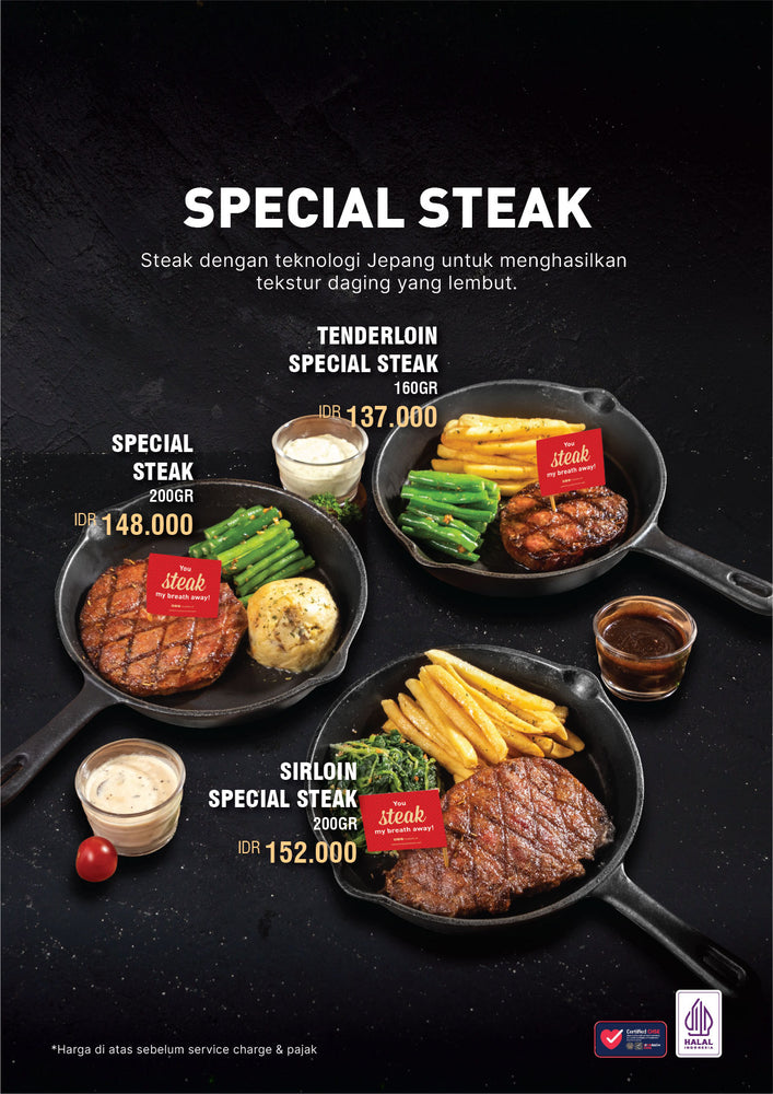 Menu Steak Hotel by HOLYCOW! Bandara