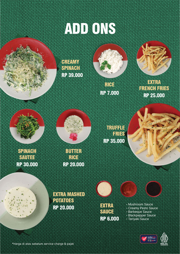 HOLYSTEAK! Menu Lengkap